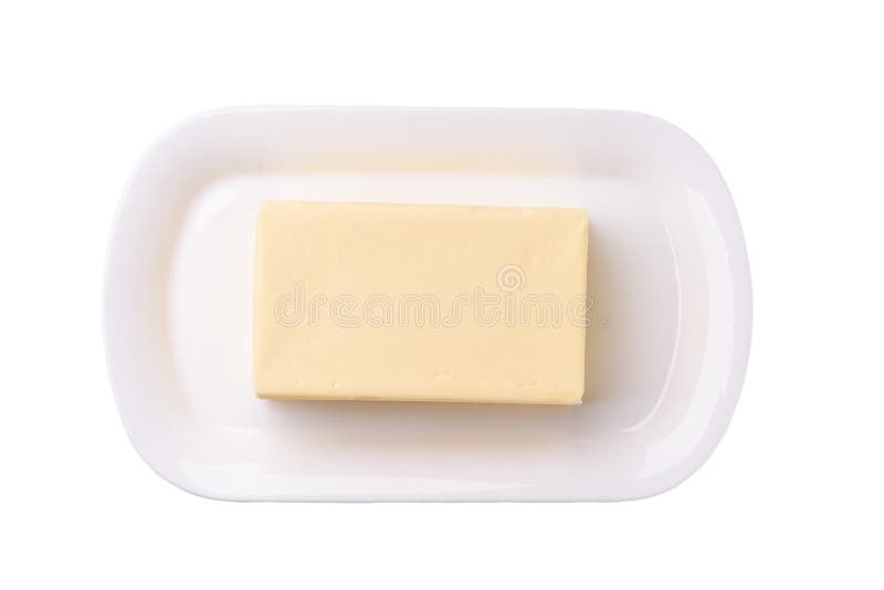 Butter in White Ceramic Butter Dish, Top View Stock Image - Image of ...