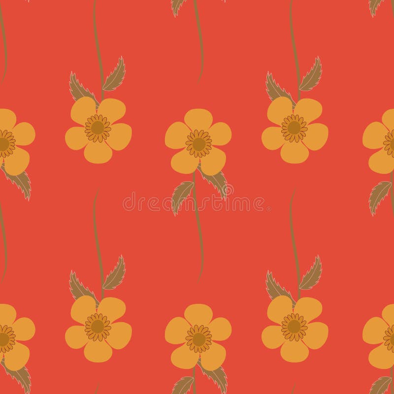 Simple Buttercup Flower Pattern Stock Illustrations – 194 Simple ...