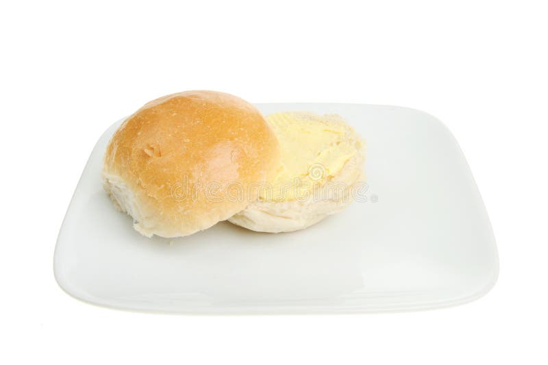Buttered bread roll stock photo. Image of roll, brown - 13217858