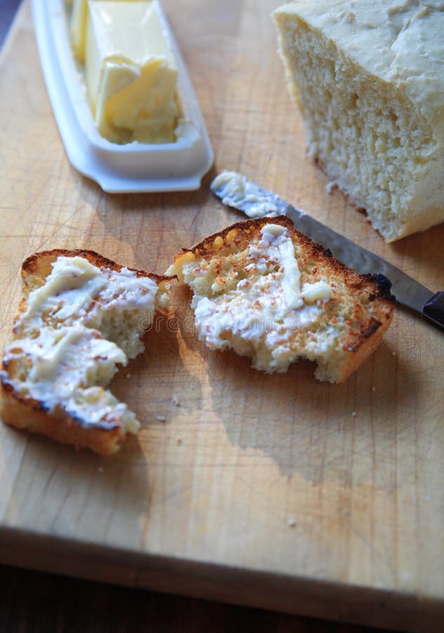Buttered Toast for a Quick Breakfast Stock Photo - Image of morning ...