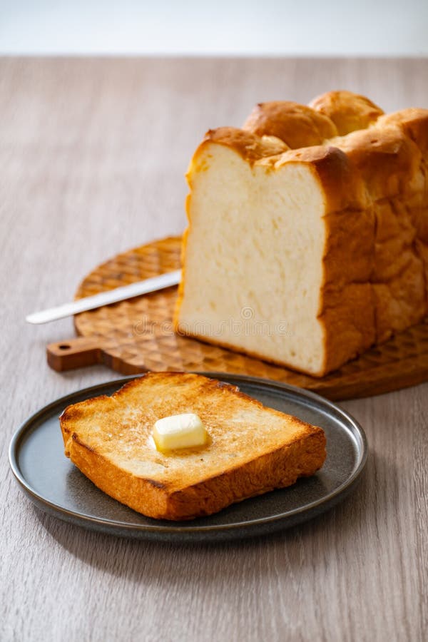 Buttered Toast and White Bread. Stock Photo - Image of bread, cuisine ...