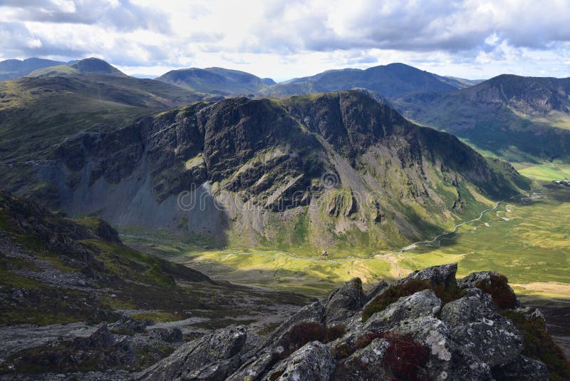 The Butteremere Valley from Dale Head Stock Image - Image of reservoir ...