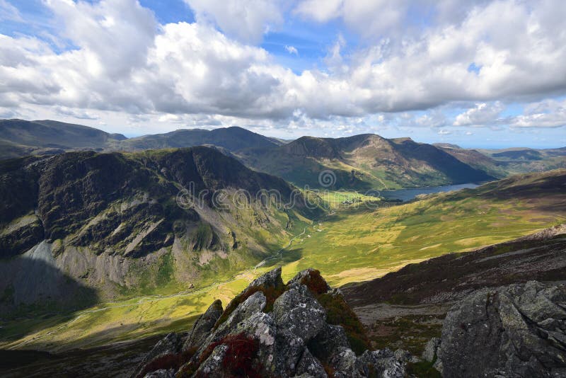 The Butteremere Valley from Dale Head Stock Photo - Image of high ...