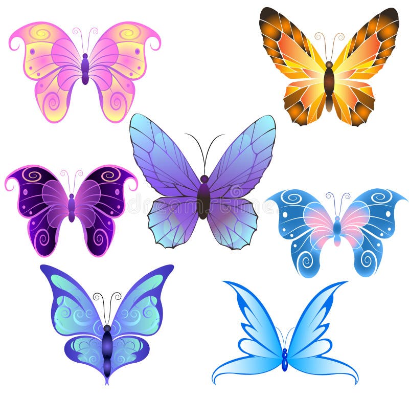 Seven Butterflies Stock Illustrations – 176 Seven Butterflies Stock ...