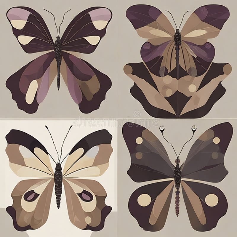 Butterflies with an Abstract and Artistic Color Scheme. Ai Generated ...