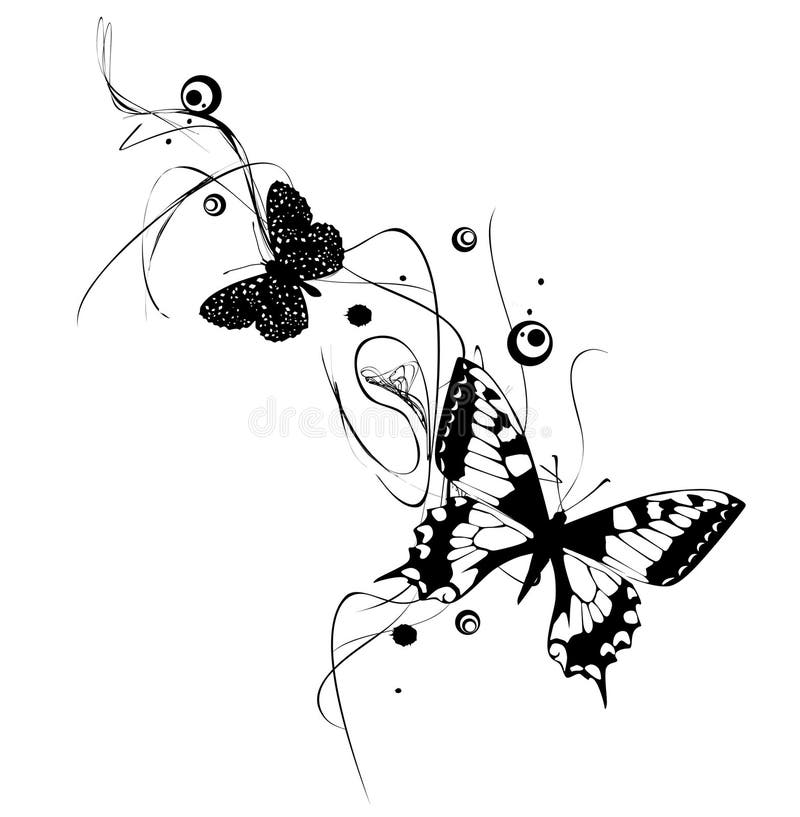 Butterflies stock vector. Illustration of silhouette - 30640877