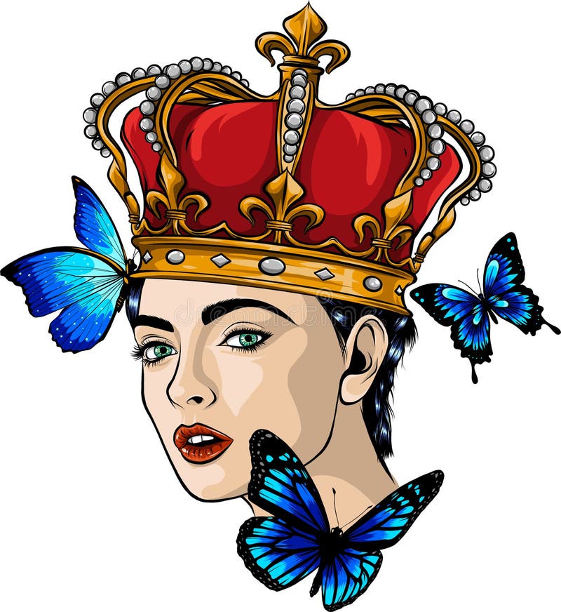 Butterflies Around Queen Vector Illustration Stock Vector ...
