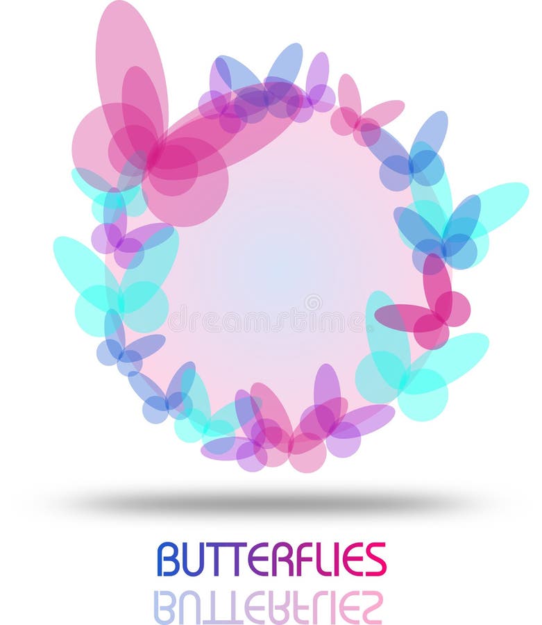Butterflies circle stock illustration. Illustration of mirror - 40964347