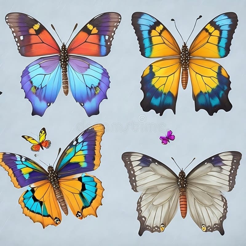 Butterflies and Color Schemes. Ai Generated Stock Illustration ...