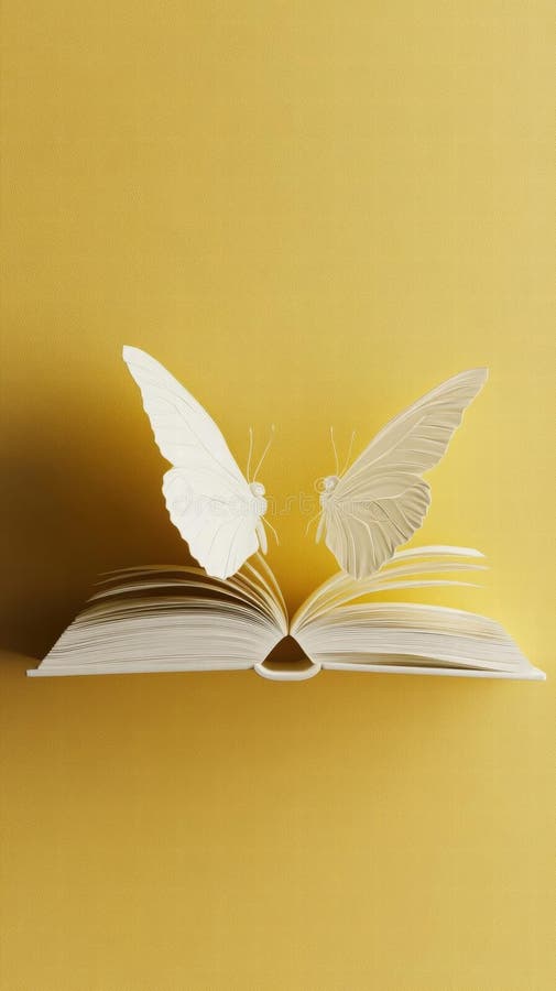Butterflies Emerging from an Open Book, a Symbol of Knowledge and ...
