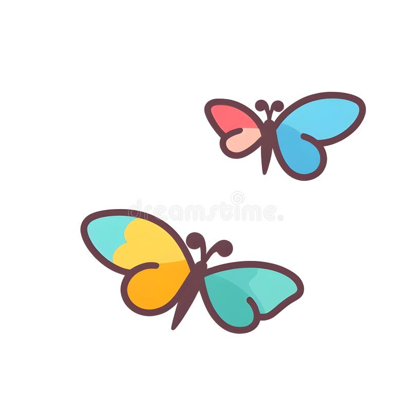 Butterflies Flying Icon Design Image Stock Illustration - Illustration ...