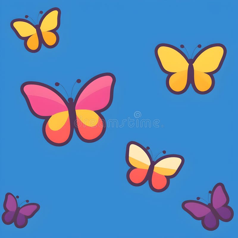 Butterflies Flying Icon Design Image Stock Illustration - Illustration ...