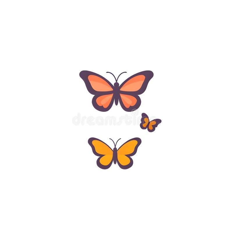 Butterflies Flying Icon Design Vector Image Stock Illustration ...