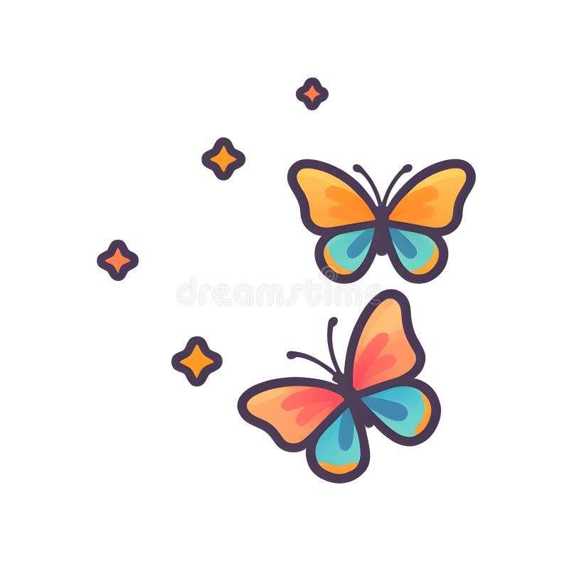 Butterflies Flying Icon Design Vector Image Stock Illustration ...