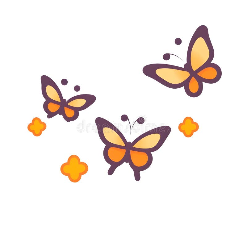 Butterflies Flying Icon Design Vector Image Stock Illustration ...