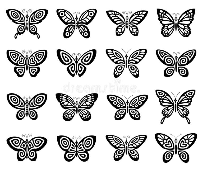 Butterflies Symbols Stock Illustrations – 650 Butterflies Symbols Stock ...