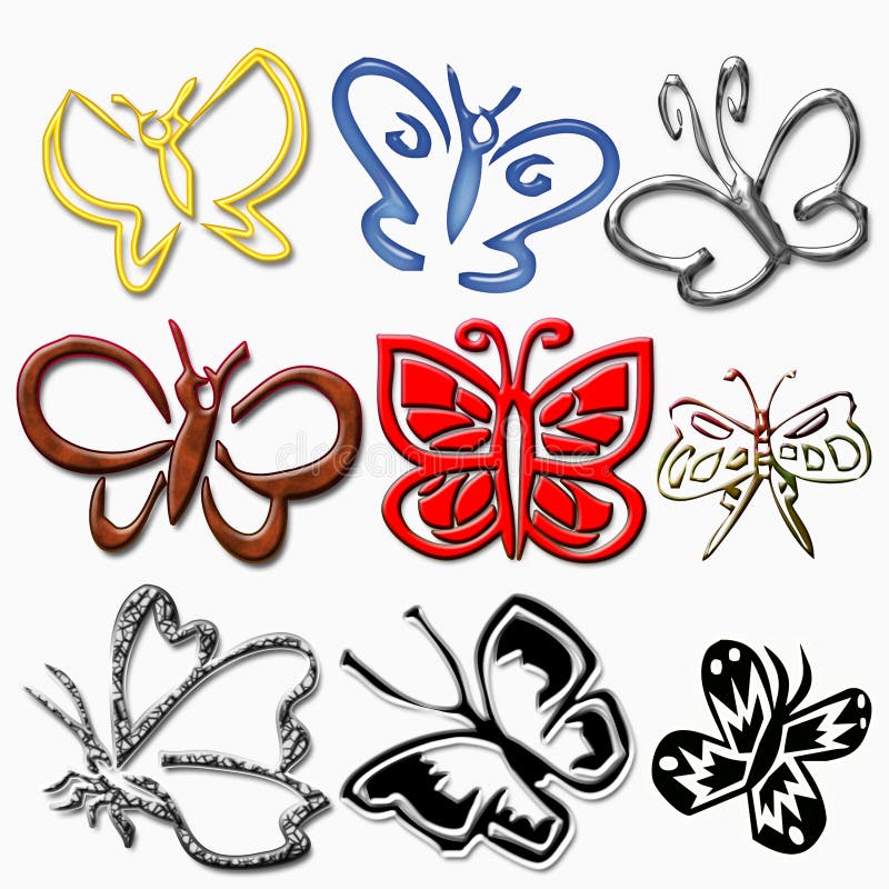 Butterflies icons stock illustration. Illustration of graceful - 6470267
