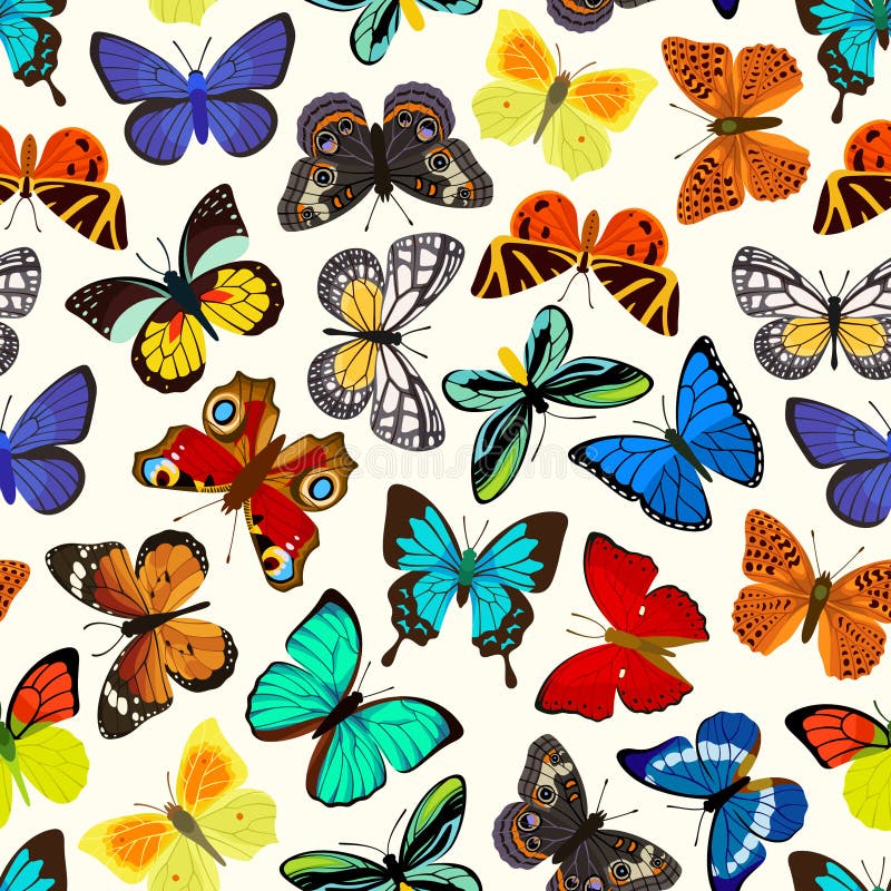 Butterflies Seamless Pattern Stock Vector - Illustration of design ...
