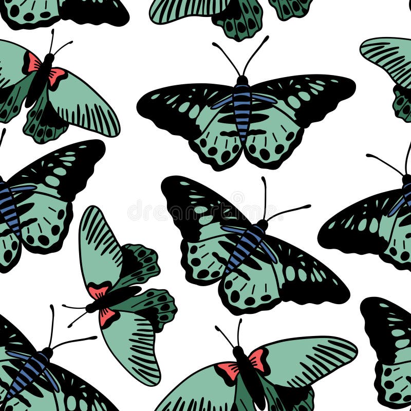 Real Butterfly Seamless Pattern Stock Illustrations – 25 Real Butterfly ...