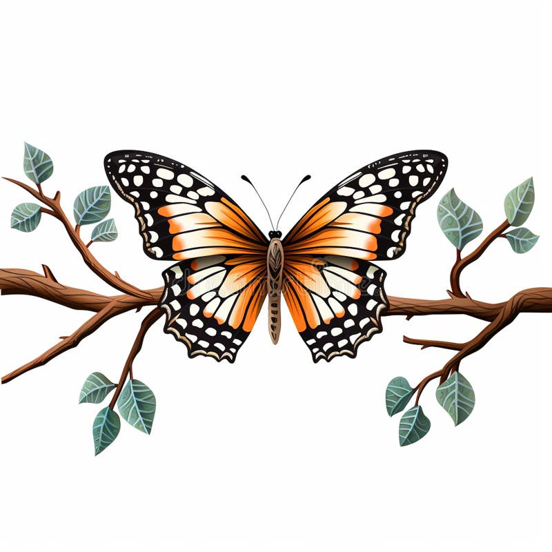 Butterflies on a Tree a Symbol of Strength and Resilience Stock ...