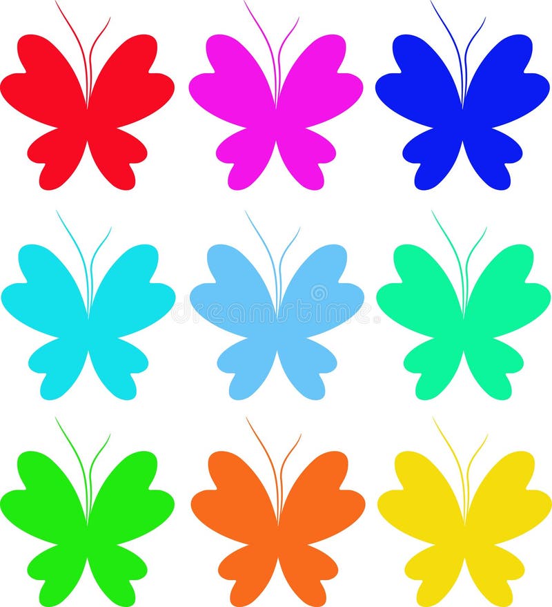 Nine Butterflies stock illustration. Illustration of graphic - 4559010