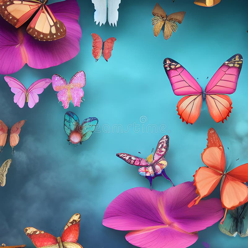 Butterfly Abstract Background, with Lot of Different Butterfly, Random ...