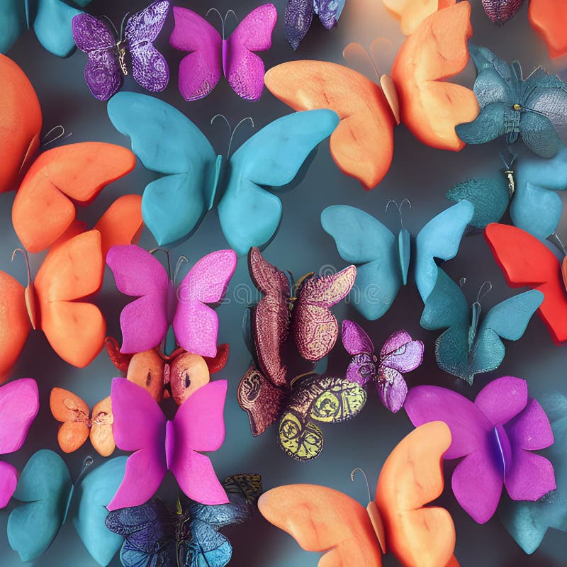 Butterfly Abstract Background, with Lot of Different Butterfly, Random ...