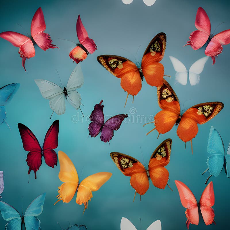 Butterfly Abstract Background, with Lot of Different Butterfly, Random ...
