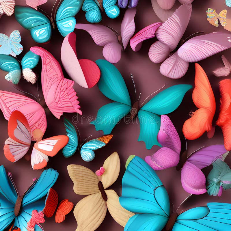 Butterfly Abstract Background, with Lot of Different Butterfly, Random ...