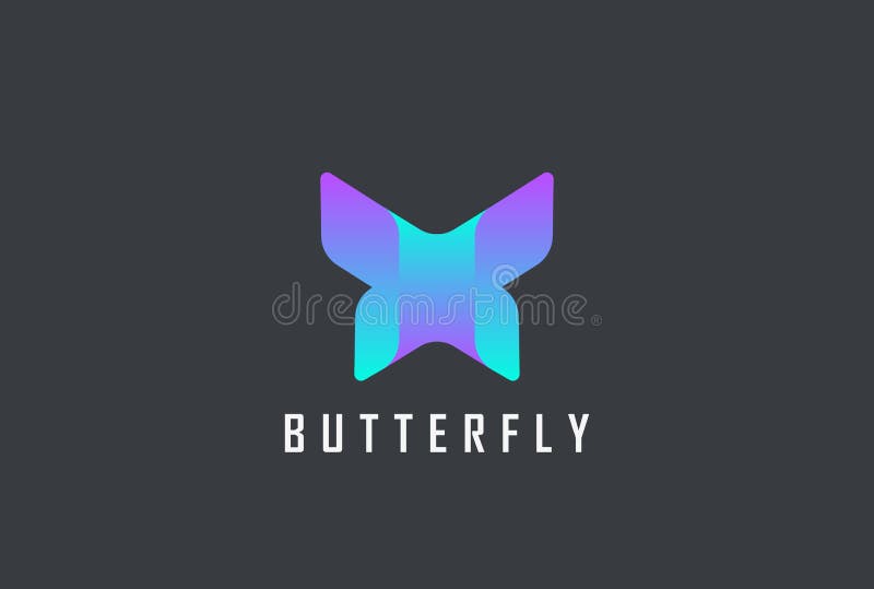 Butterfly Geometric Design Abstract Logo Vector Template Linear Style ...