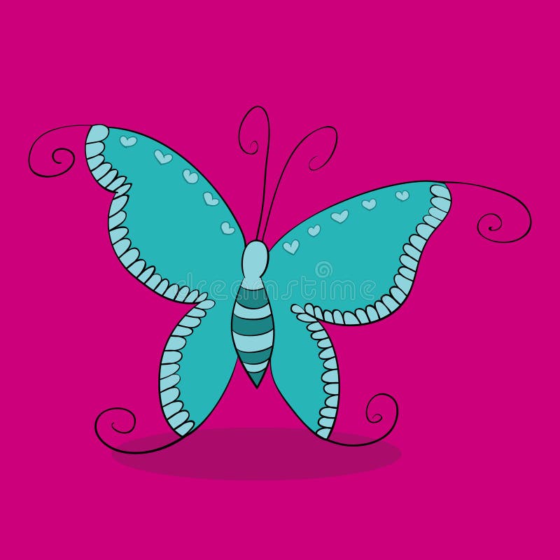 Butterfly aqua 11 stock vector. Illustration of graphic - 197982296