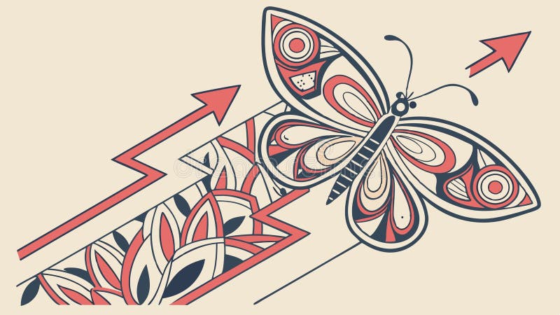 Butterfly with Arrows Vector Illustration Transformation Growth, Vector ...