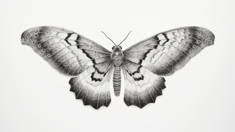Endangered Butterfly: Pointillism Sketch of a Mothman Stock ...