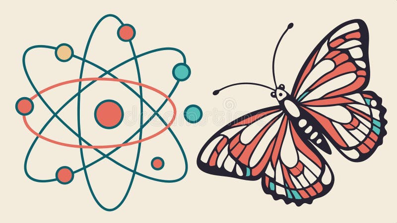 Butterfly and Atom Illustration Symbolizing Science Nature Connection ...