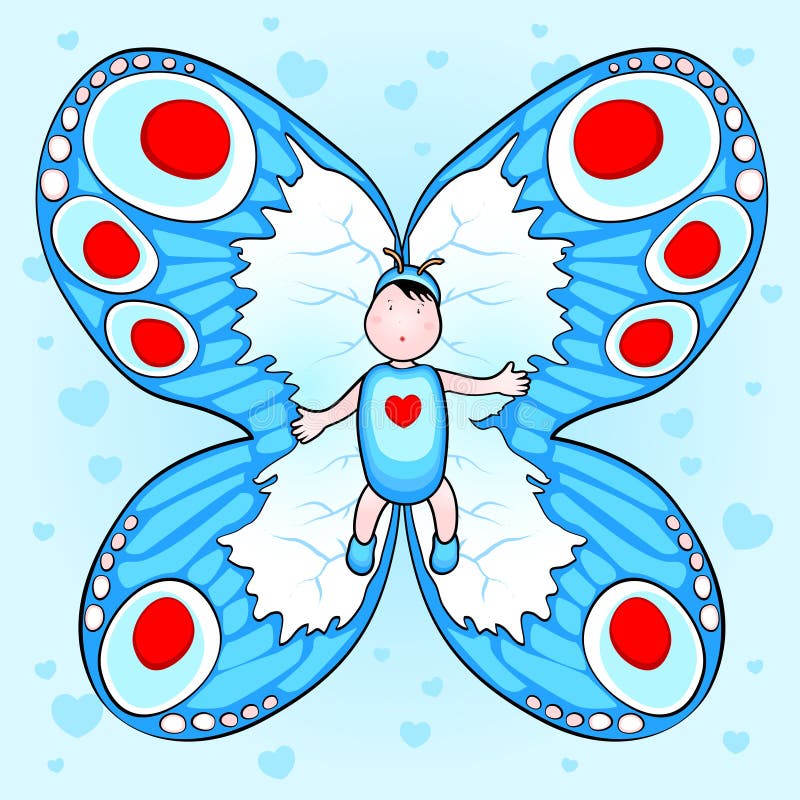 Butterfly baby stock illustration. Illustration of announcement - 18374875