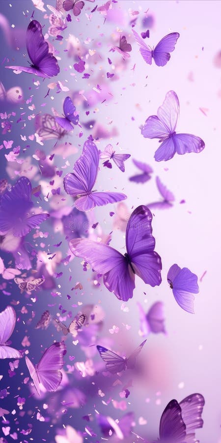 Butterfly Background. Background of Beautiful Lilac Butterflies in a ...