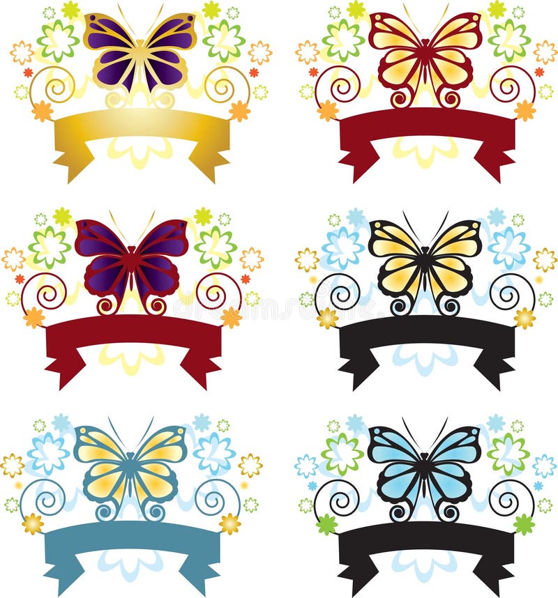 Butterfly Banner stock vector. Illustration of leaf, design - 16901463