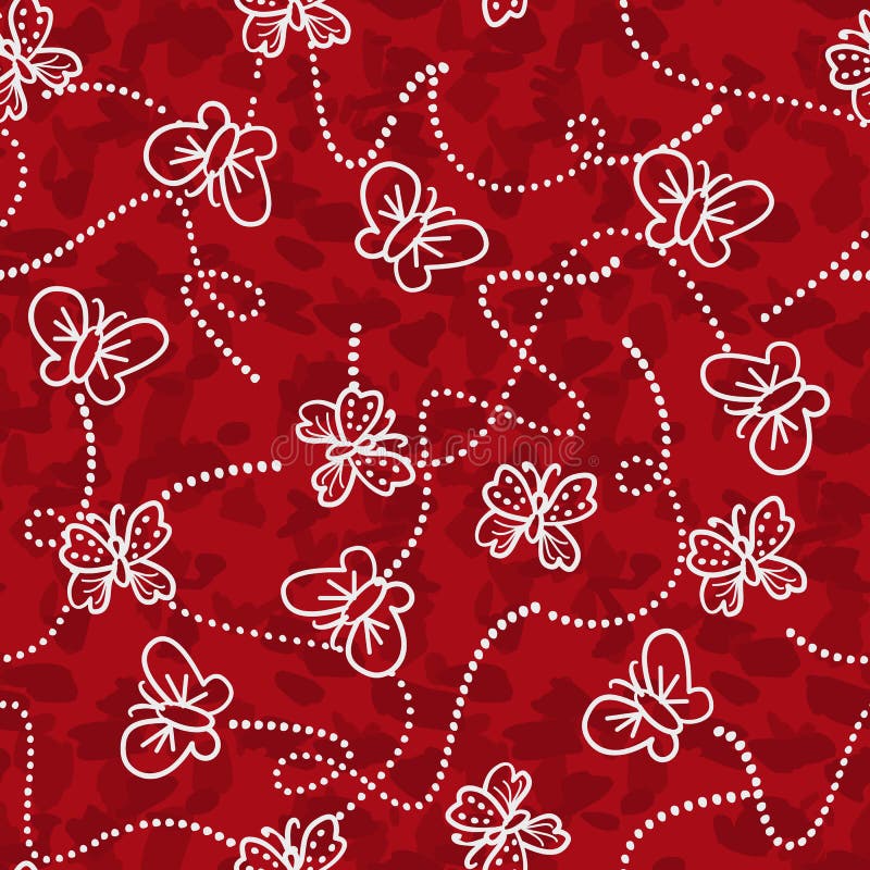 Butterfly Batik Textile Seamless Pattern 057 Stock Vector ...