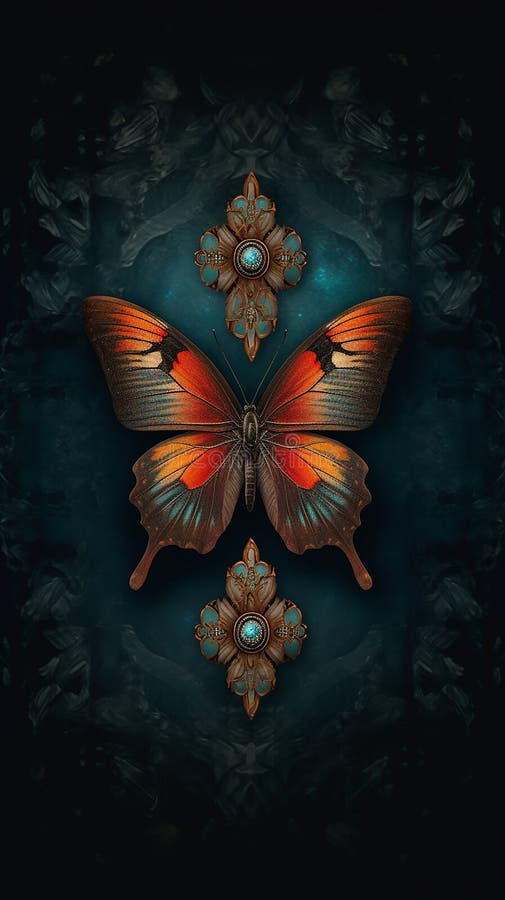 Beautiful Butterfly in Beautiful Setting. Stock Illustration ...