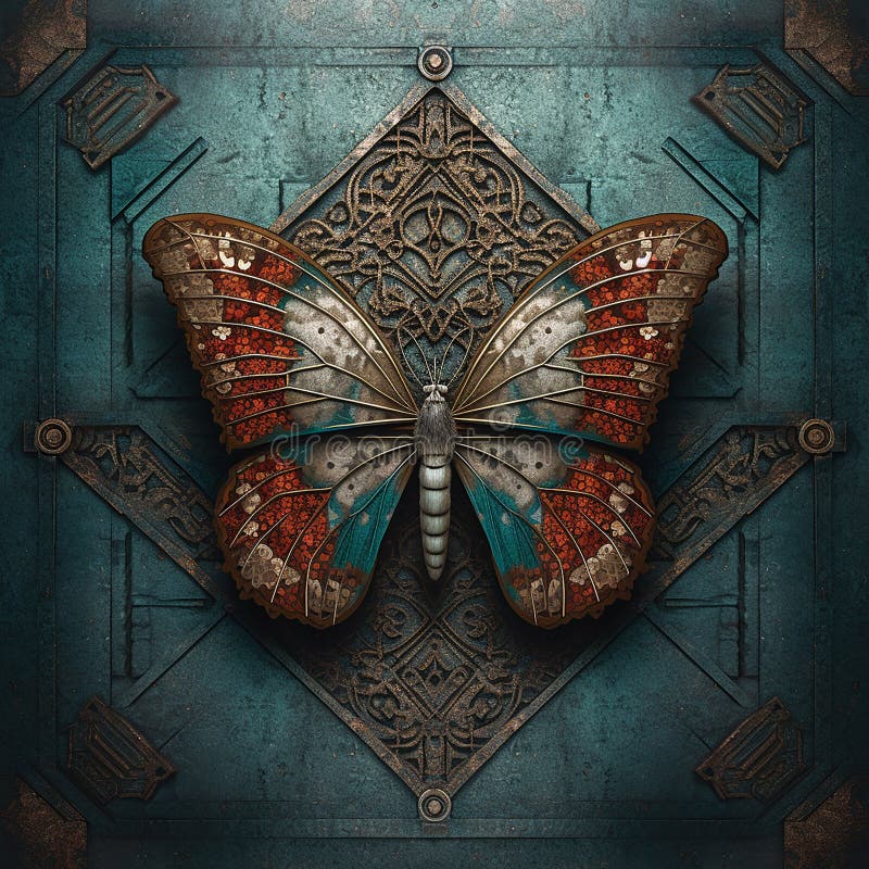 Beautiful Butterfly in Beautiful Setting. Stock Illustration ...