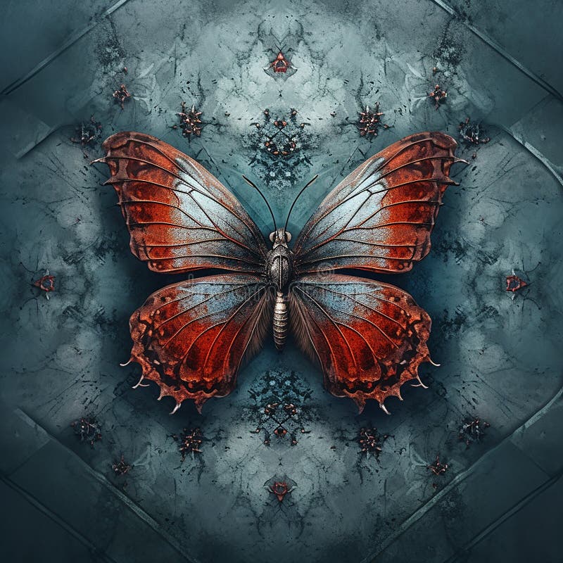 Beautiful Butterfly in Beautiful Setting. Stock Illustration ...