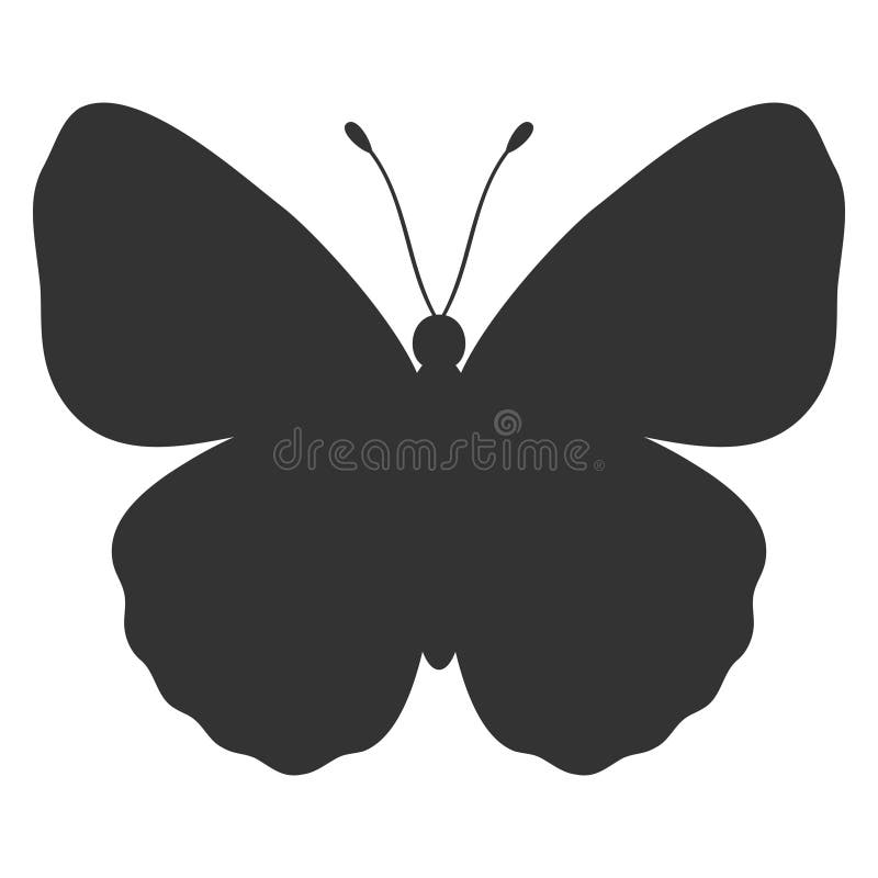 Butterfly Black Silhouette. Shape of Butterfly Wings, Front View Stock ...