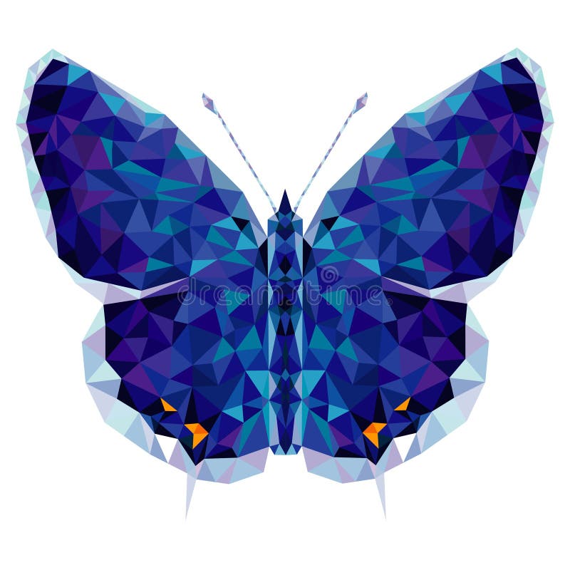 Minimalistic Butterfly in Low Poly Style Stock Illustration ...