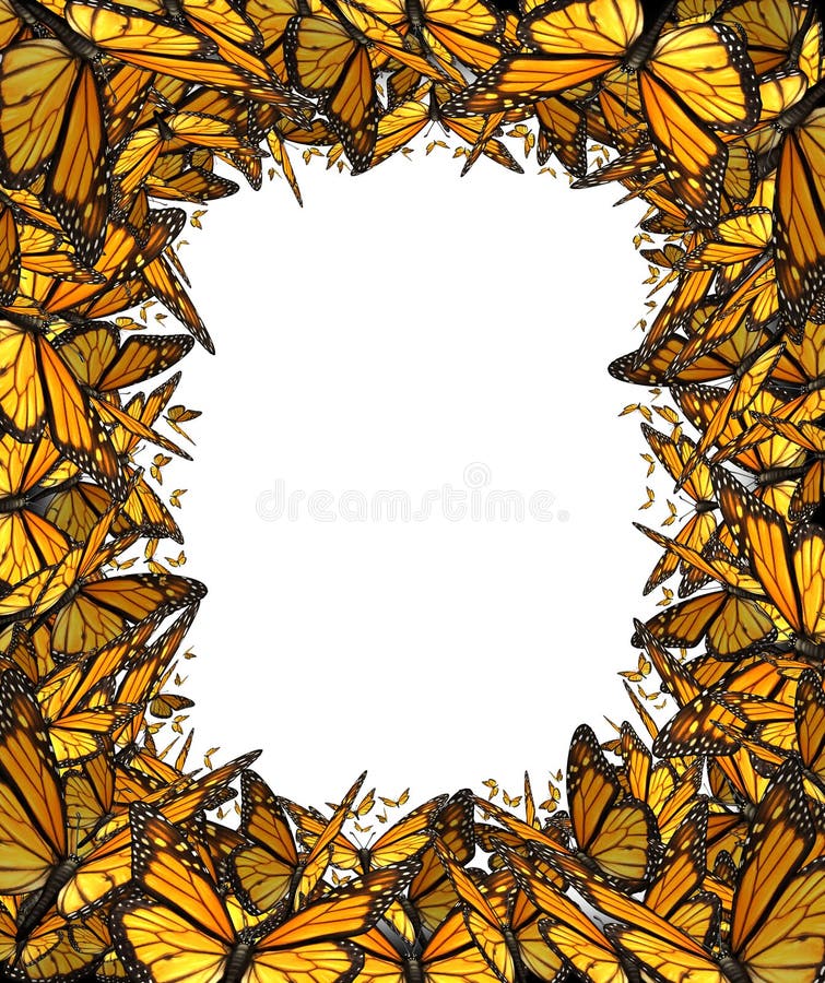 Flying Butterflies Border Frame Stock Illustration - Illustration of ...