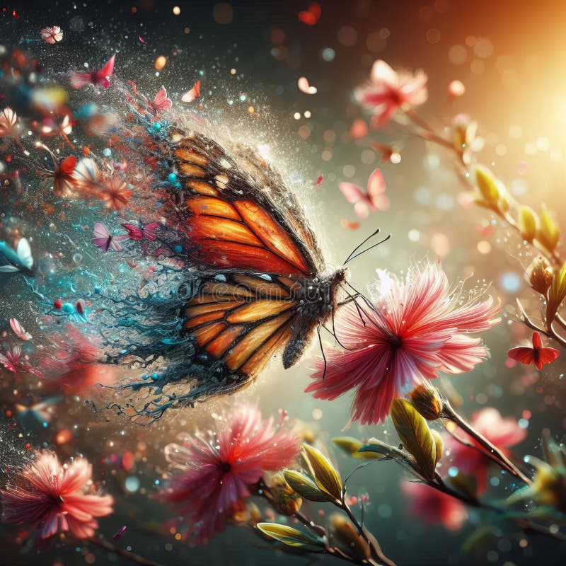 Butterfly Breeze Close Up of a Butterfly S Wings in Motion Wind Stock ...