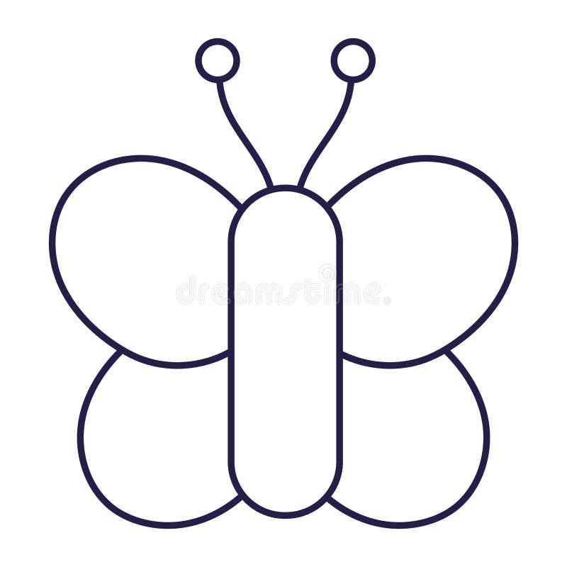 Butterfly Bug Small Animal in Cartoon Line Icon Style Stock Vector ...