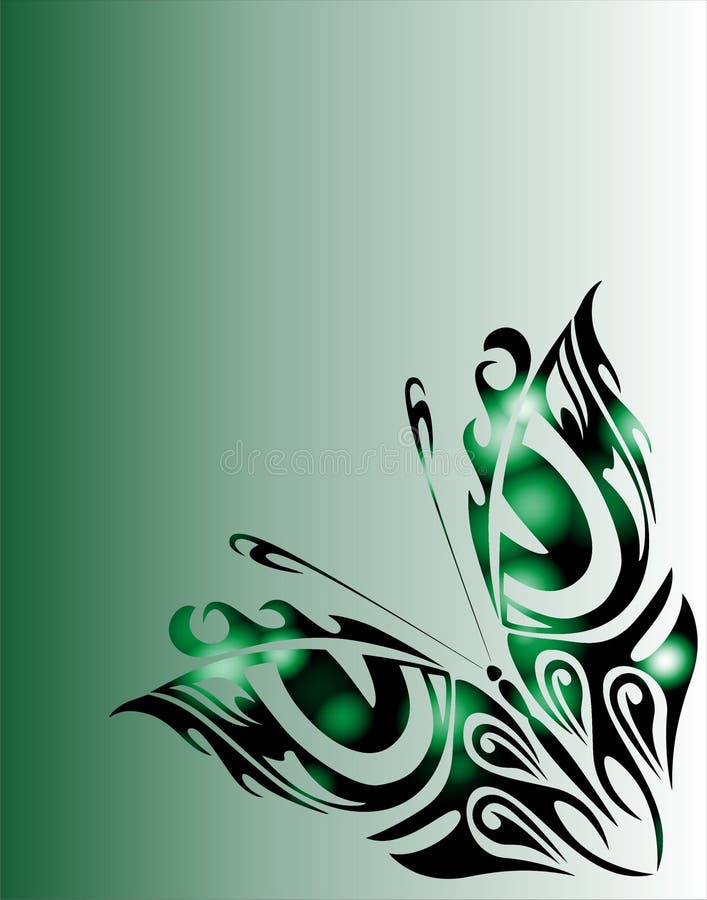 Green Butterfly Frame for Greeting Card - Stock Illustration ...