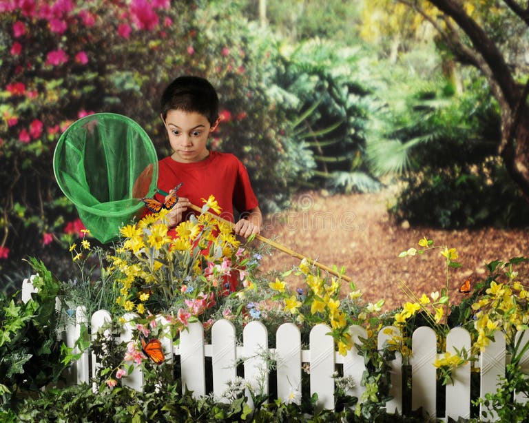 Butterfly Catcher stock image. Image of monarch, person - 18811151