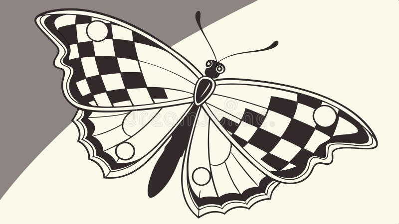 Butterfly with Checkered Wing Pattern Vector Design Generative AI Stock ...