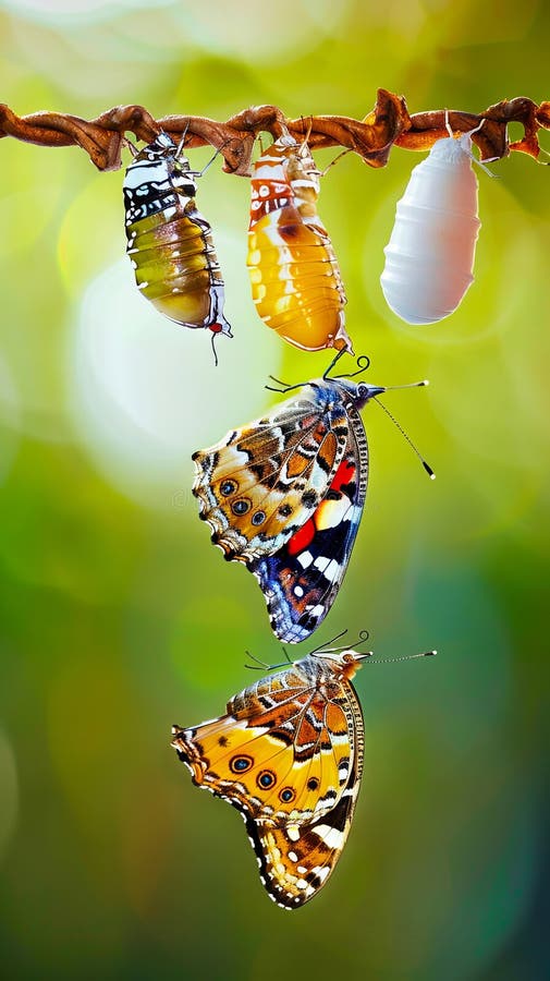 Butterfly Chrysalis on a Branch Stock Photo - Image of moth, beetle ...